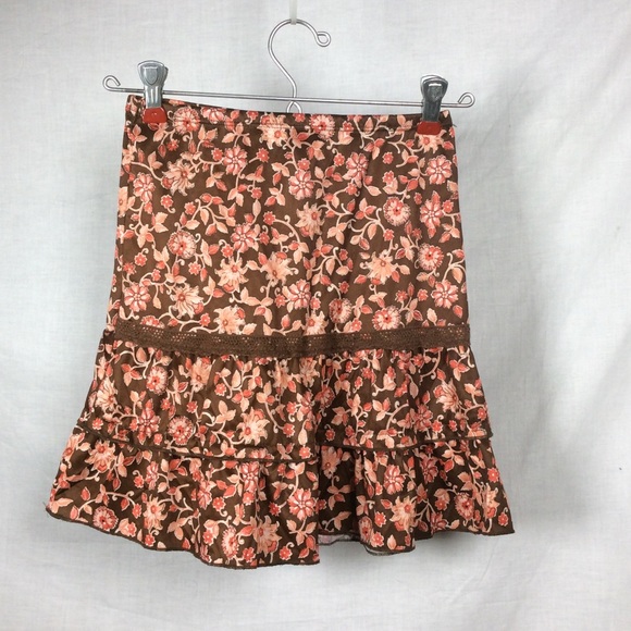 Cherokee | Bottoms | Cherokee Girls Brownpink Floral Tiered Skirt ...